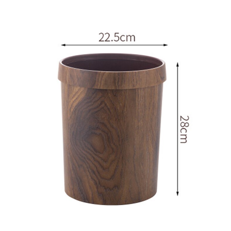 Pressing Ring Plastic Trash Can Mimetic Wood Grain... – Grandado