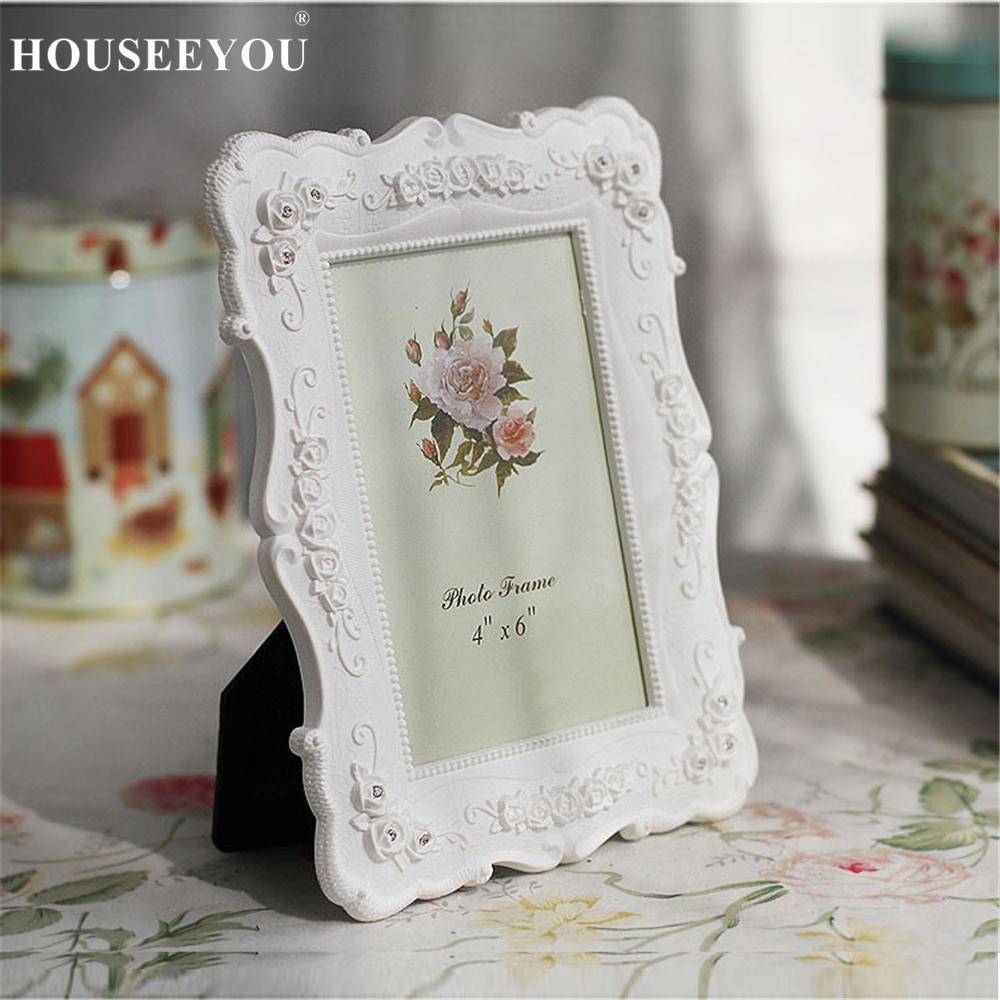 European White Rose Floral Resin Photo Frame Pictu... – Vicedeal