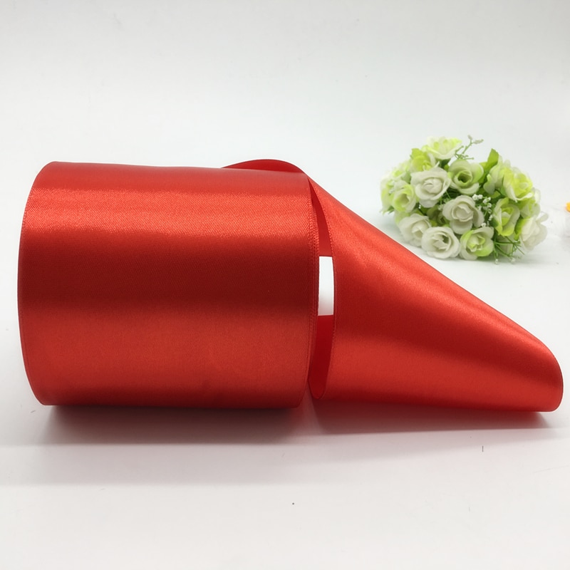 5Yards/lot 4" 100mm Red Silk Satin Ribbon Polyeste... – Grandado