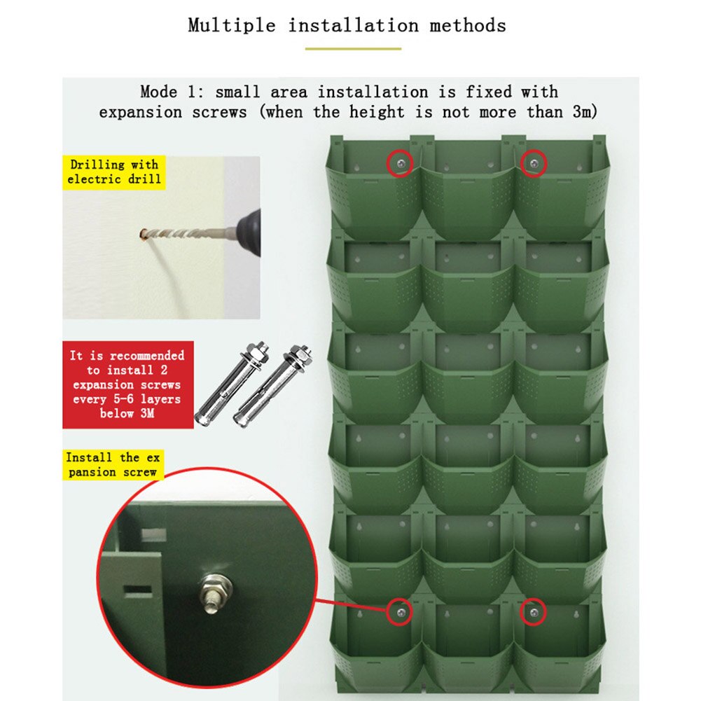 Wall Mounted Multi Holes Flower Pot Container Gard... – Grandado