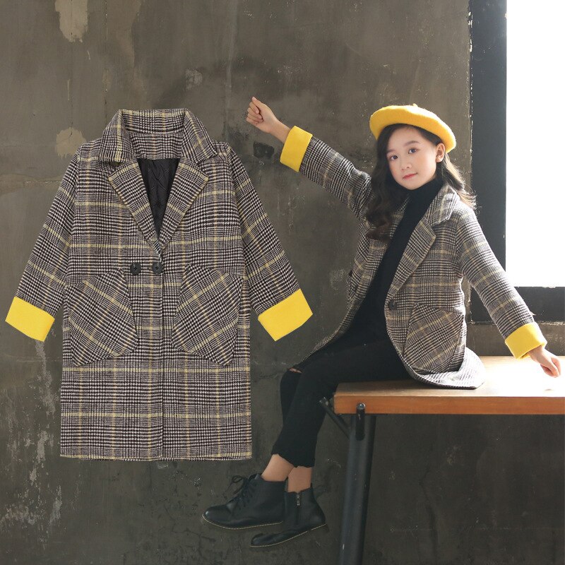 winter cotton girls mid-length coat children's clo... – Grandado