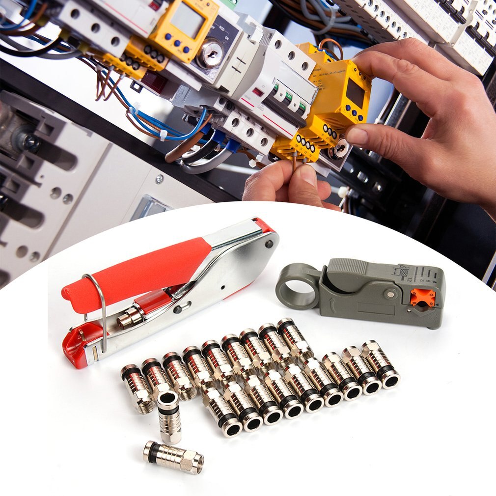 Coaxial Cable Manual Crimping Tool Set Kit For F-T... – Vicedeal