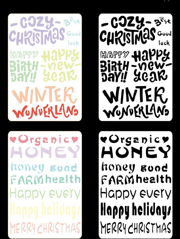 message scrapbook stencils spray plastic mold shie... – Vicedeal