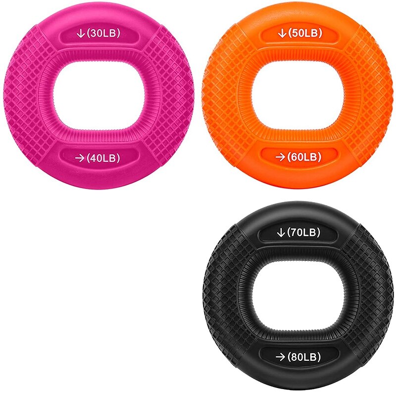 Hand Grip Strengthener Rings, 3 Pack Silicone Sque... – Vicedeal