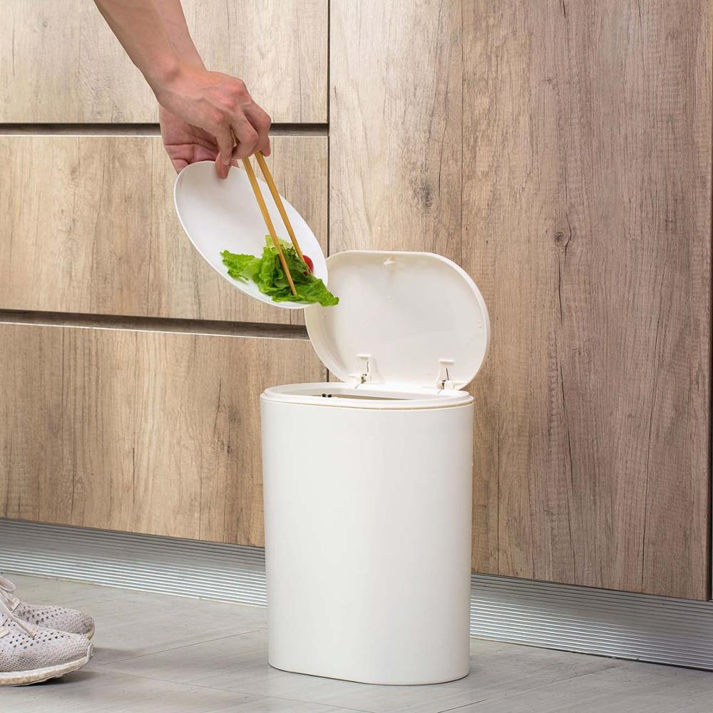 Plastic Oval Trash Can Pressing Type Trash Bin Dus... – Grandado