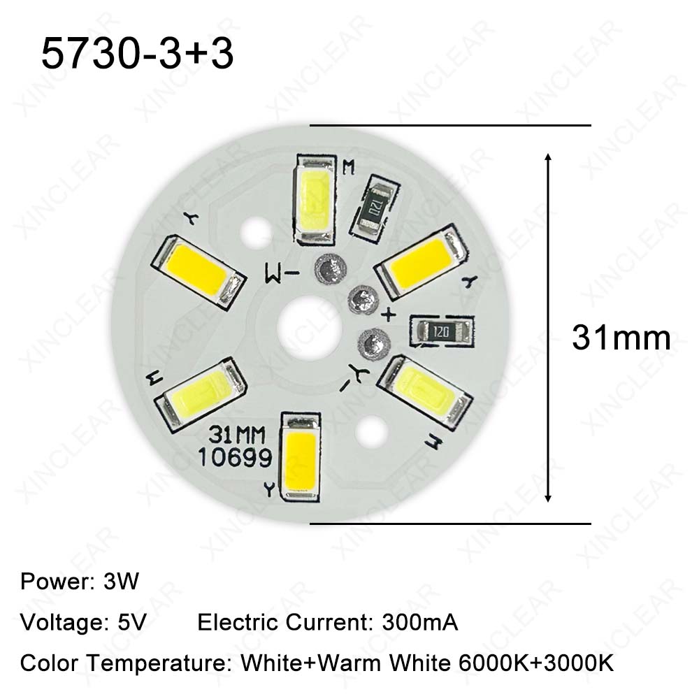 10 Uds. Chips LED SMD5730 10W 5V blanco cálido dos... – Grandado