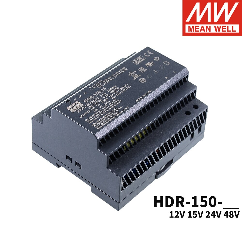 MEAN WELL HDR-150 85-264VAC to DC 12V 15V 24V 48V ... – Vicedeal