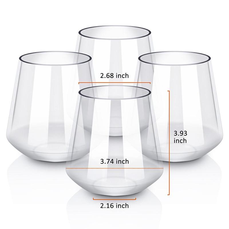 4pcs Unbreakable Plastic Wine Glass Transparent Fr... – Grandado