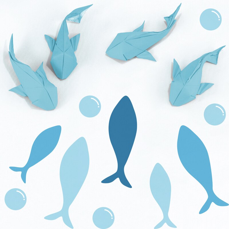 42pcs/set Blue Fish Vinyl Wallsticker for Baby kid... – Grandado