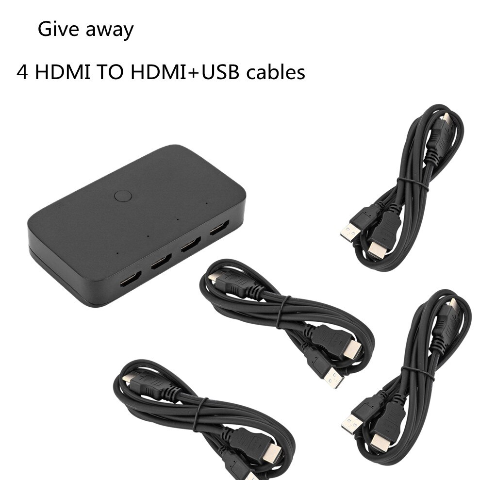 TQQLSS HDMI KVM Switch 4 in 1 Out 4K@30Hz with USB... – Vicedeal
