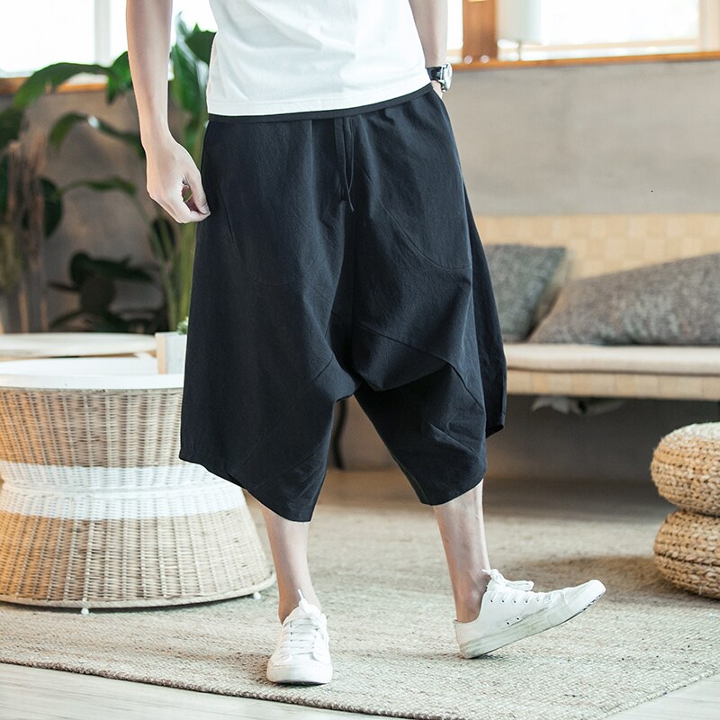 Men Harajuku Harem Pants Mens Summer Cotton Linen ... – Grandado