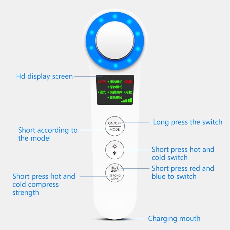 Electric Cold / Compress Iontophoresis Facial Beau... – Vicedeal