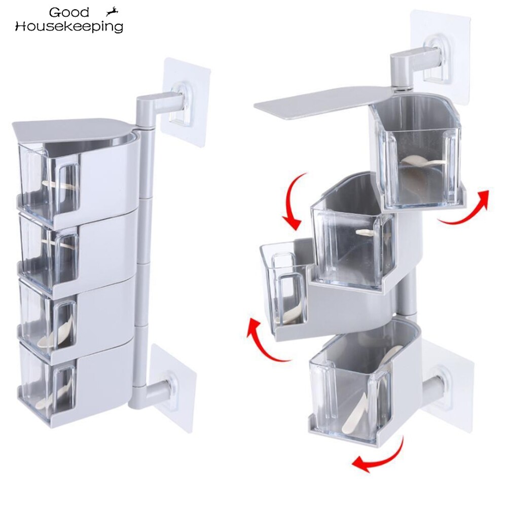 Multi-Tier 360 Degree Rotating Wall Mount Spice Ra... – Grandado