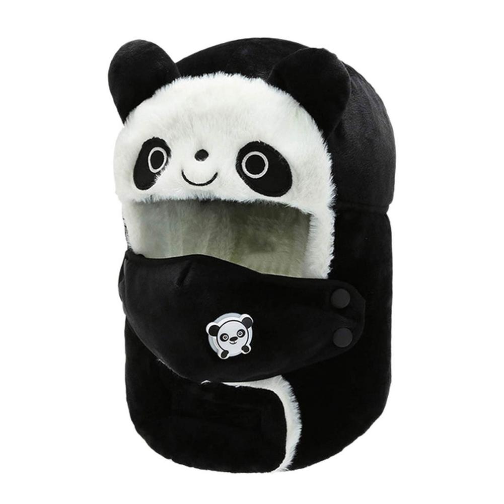 Winter Warm Fleece Hat Cute Cartoon Panda Windproo... – Vicedeal