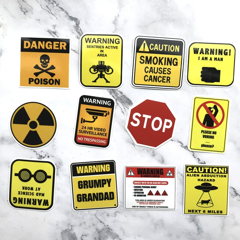 waterproof 50Pcs/lot Traffic warning signs For Sno... – Grandado