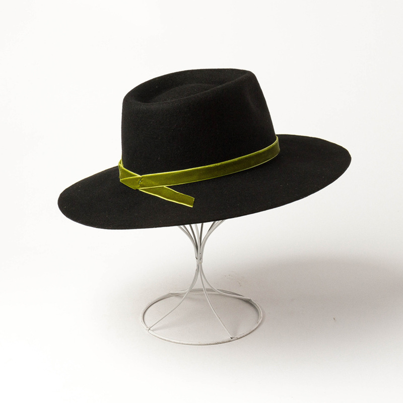 01908-hh8165 wool formal Velvet ribbon fedoras hat... – Grandado