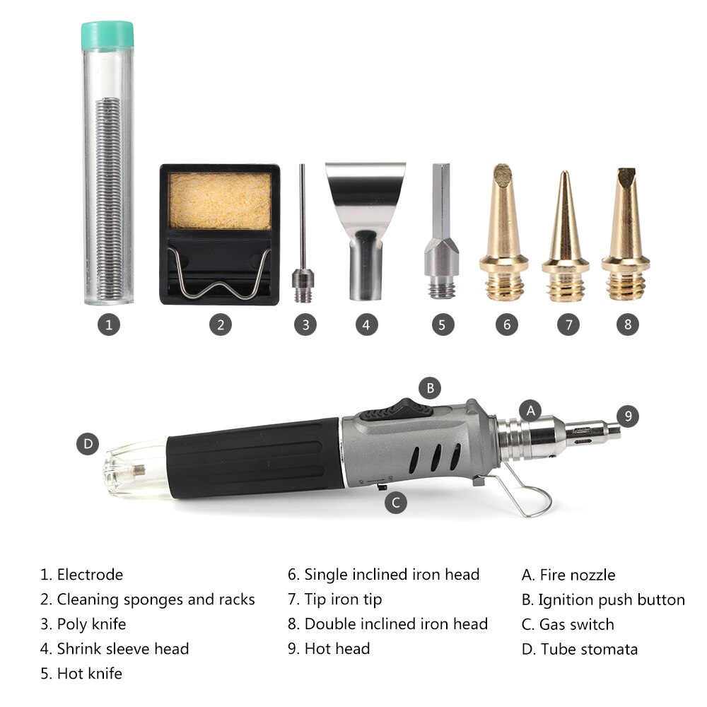 Butane Soldering Iron 10 In 1 Gas Soldering Iron S... – Grandado