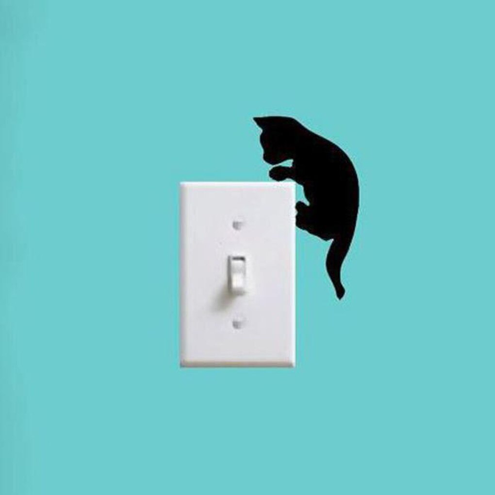 6x10cm Black Cat Wall Sticker Switch Film Removabl... – Grandado