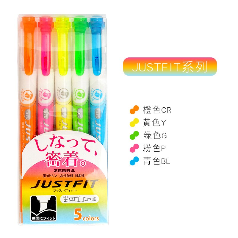 Japan ZEBRA color highlighter WKT17 double-head ob... – Grandado