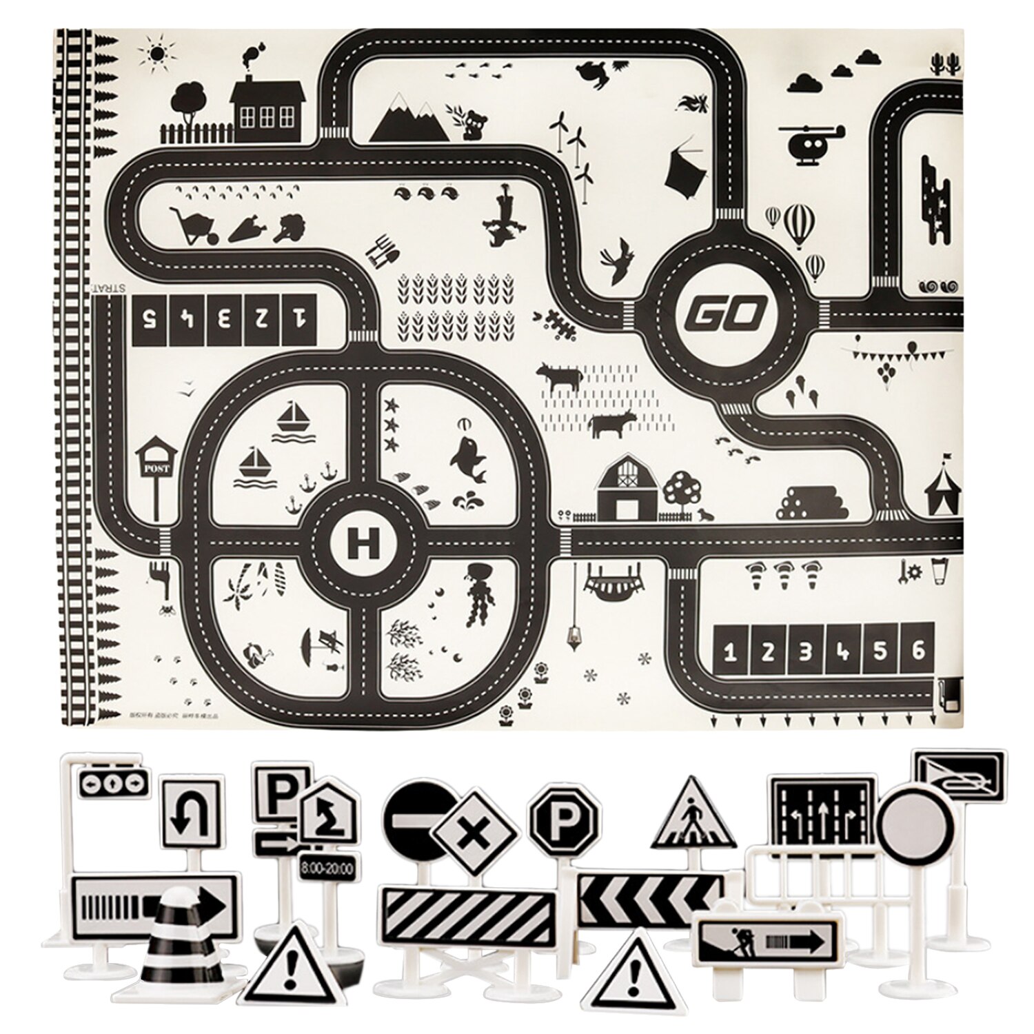 Kids 1PC 130x100cm Traffic Road Playing Game Mat C... – Grandado