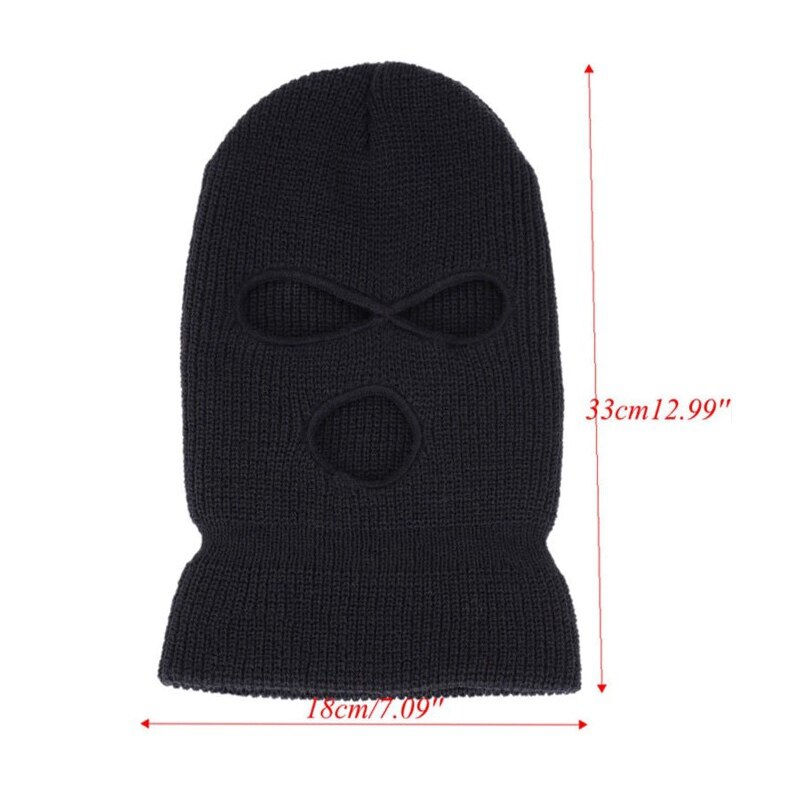 3-Hole Ski Face Mask Knit Hat Face Shield Snow Win... – Grandado
