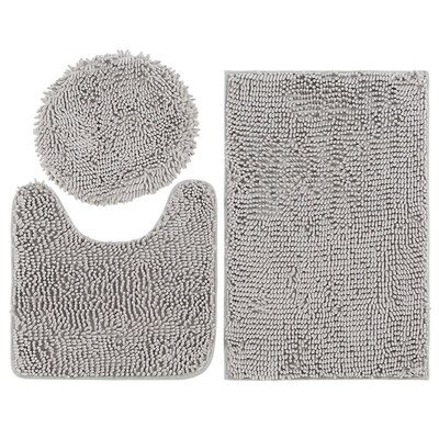 3pcs/set Bathroom Bath Mat Set Toilet Rugs chenill... – Grandado