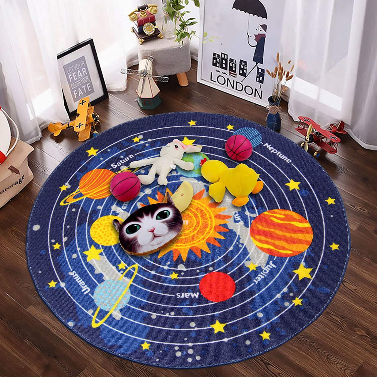 2 In 1 Blue The Solar System Theme Play Mat & Toy ... – Vicedeal