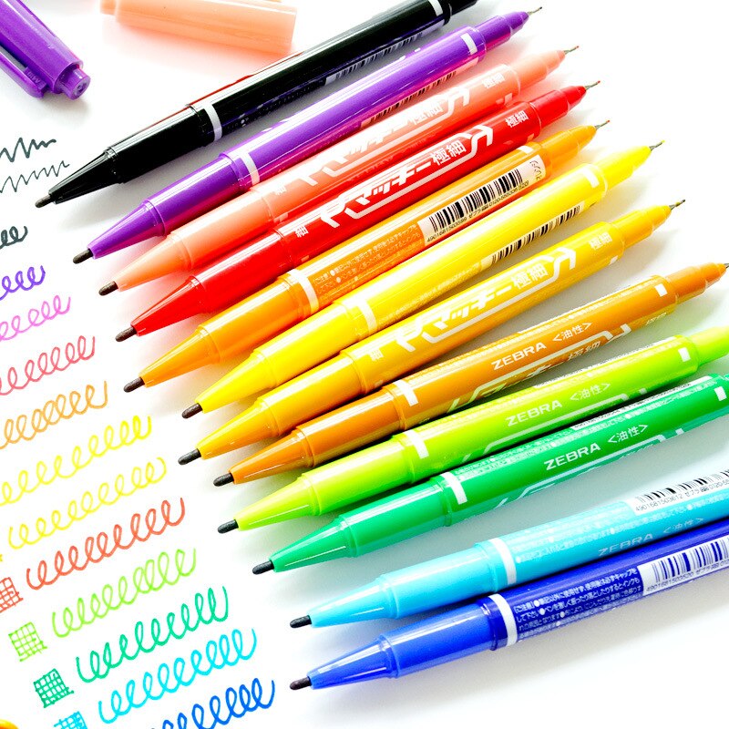 12 farben/box werbung stift kleine doppel kopf ung... – Vicedeal
