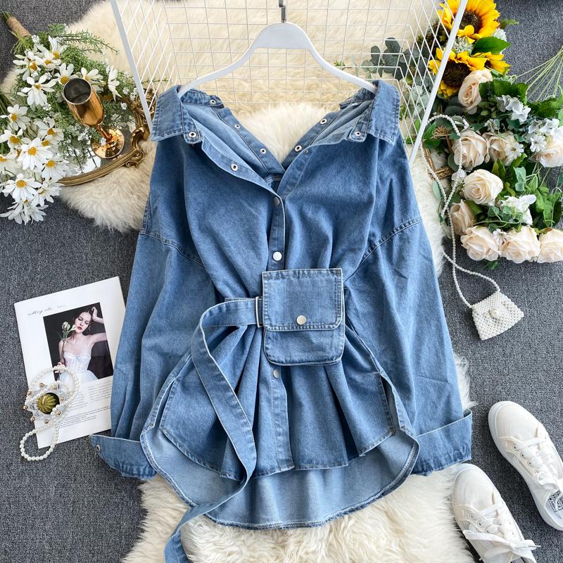 Denim Shirt Vrouwen Mode Jeans Blouse Jas Dames St... – Vicedeal