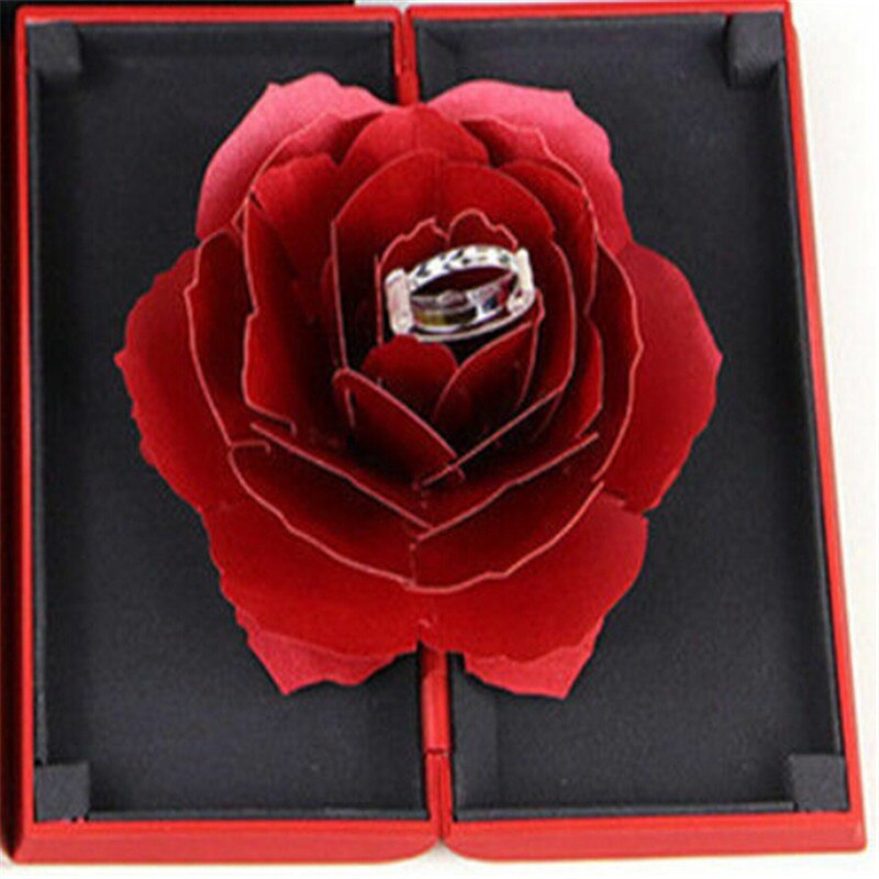 3D Pop Up Rose Ring Box Bruiloft Engagement Sierad... – Grandado