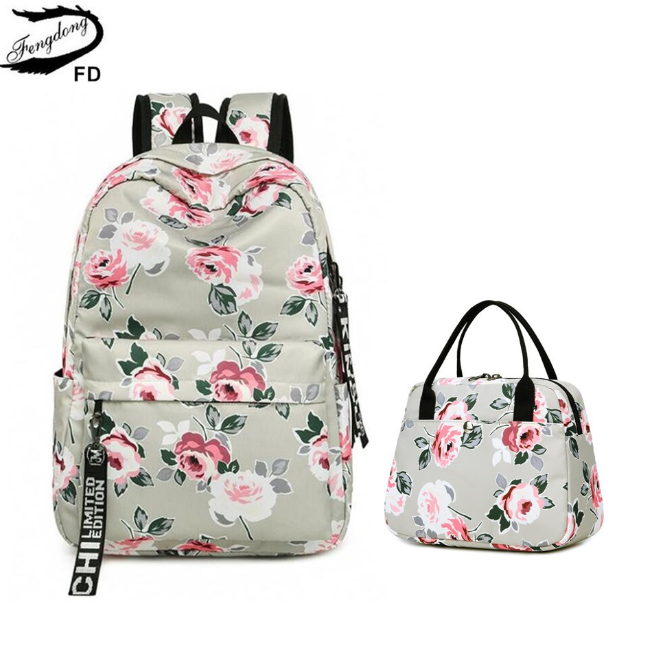 Fengdong 2pcs/set floral school bags for teenage g... – Grandado