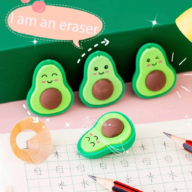 4 Teile/los Kreative Obst Avocado Form Gummi Radie... – Grandado