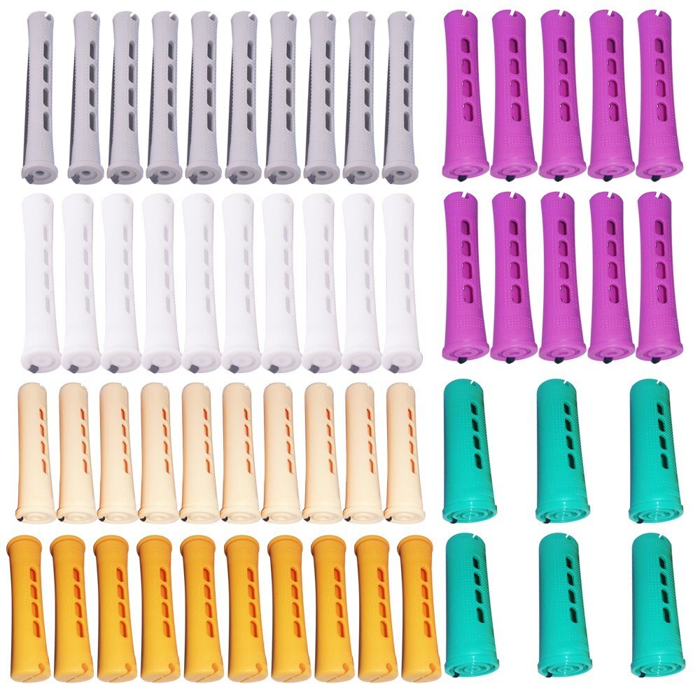 56Pcs Hair Perm Rods with Lid Hair Curlers Curly H... – Grandado