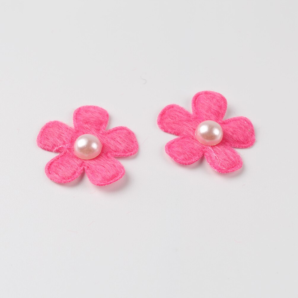 100Pcs Colorful Pearl Flower Wool Felt Fabric Flor... – Vicedeal