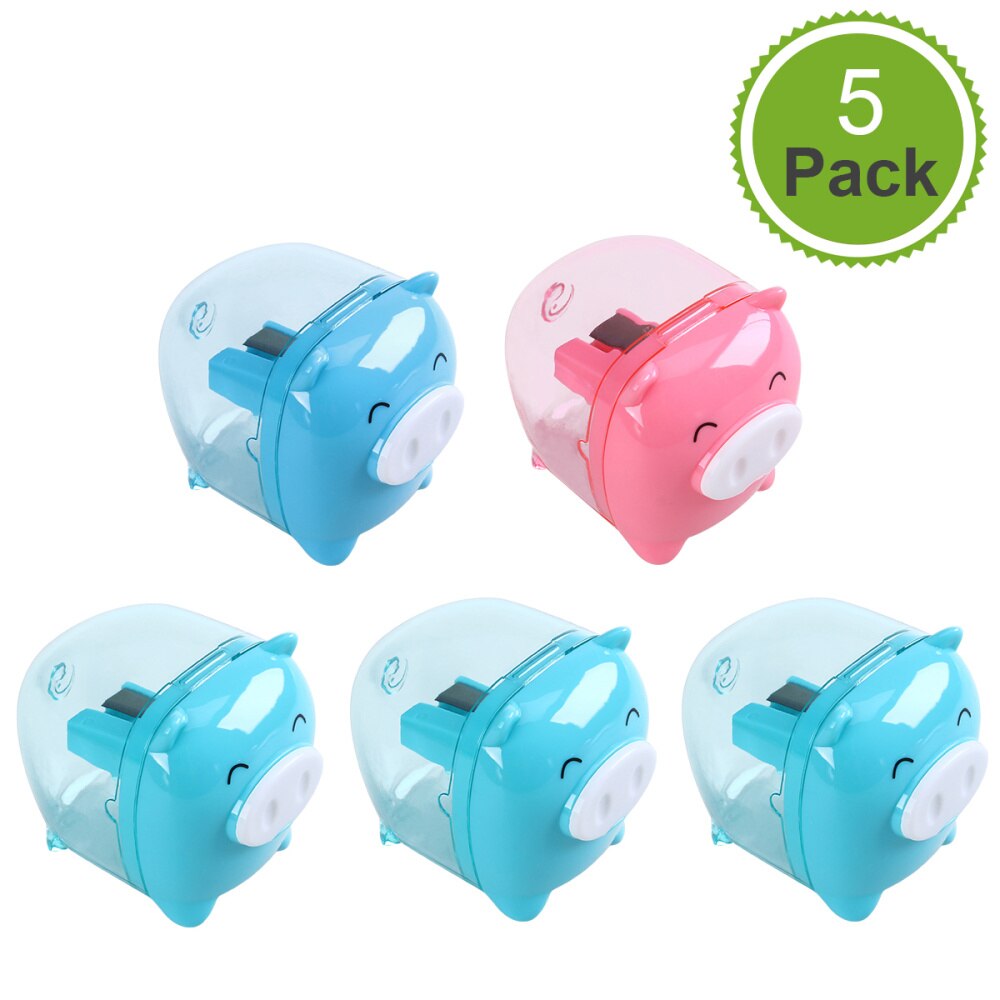 NUOLUX 5pcs Mixed Colors Piggy Pencil Sharpener Ca... – Grandado