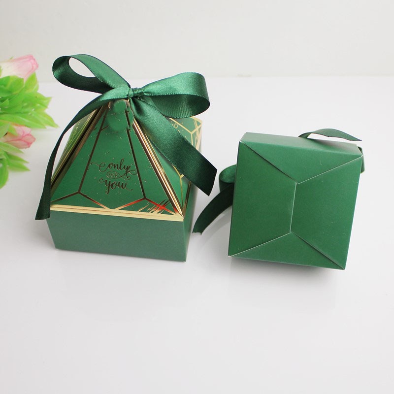 Green Paper Box for Baby Shower Candy Boxes Packag... – Grandado