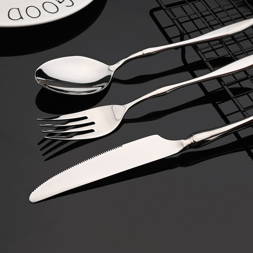 1/2/4/6Set Flatware Cutlery Set Silver Dinner Clas... – Grandado