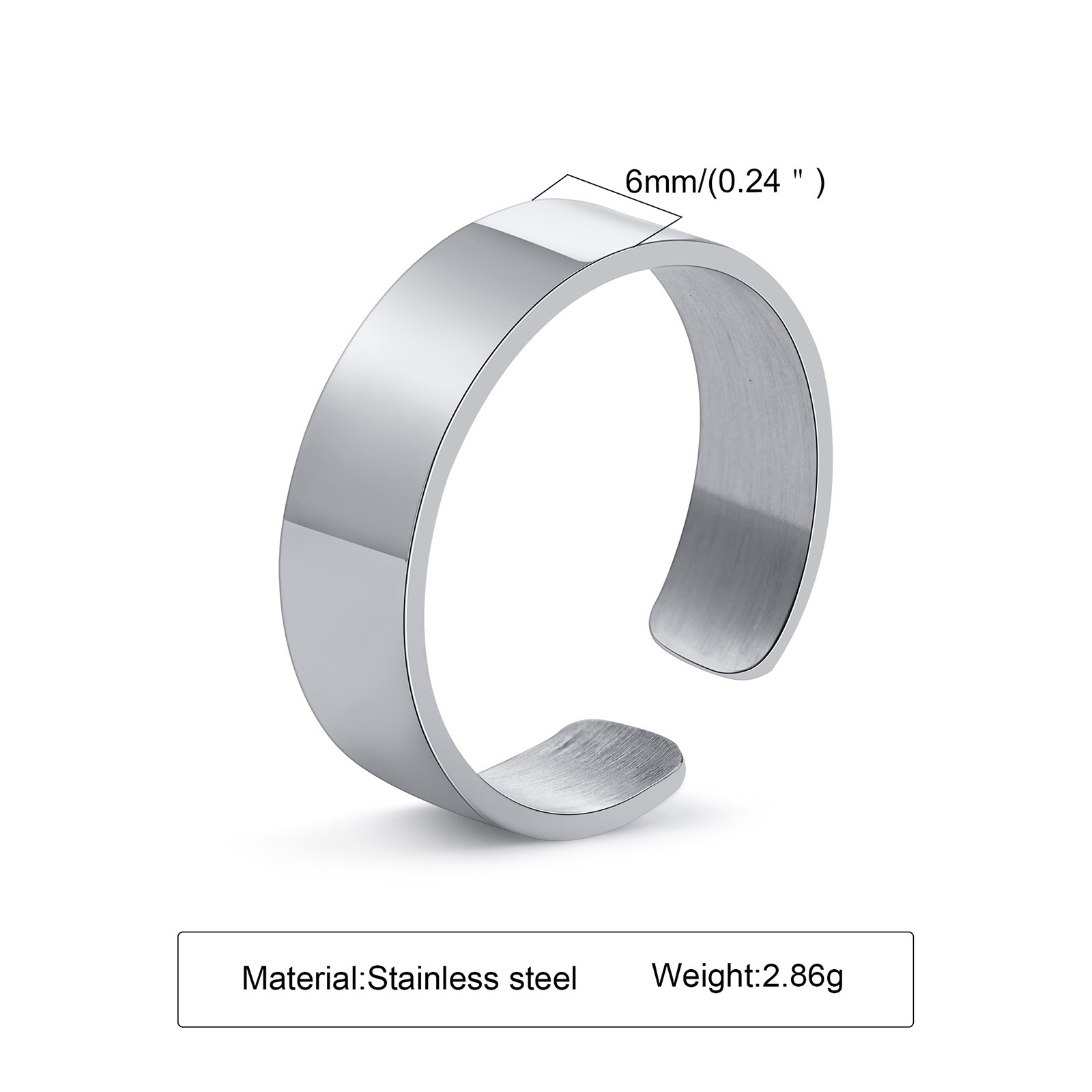 Vnox 6/8/11.5mm ring voor mannen, waterdicht nooit... – Vicedeal