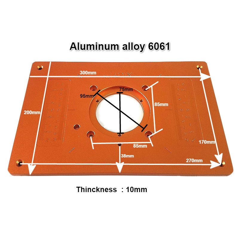 Aluminum Router Table Insert Plate with 4 Bushing ... – Vicedeal