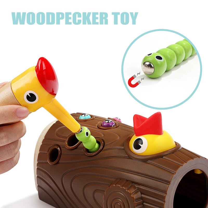 Wooden Magnet Bird Catching Bug Game Preschool Toy... – Grandado