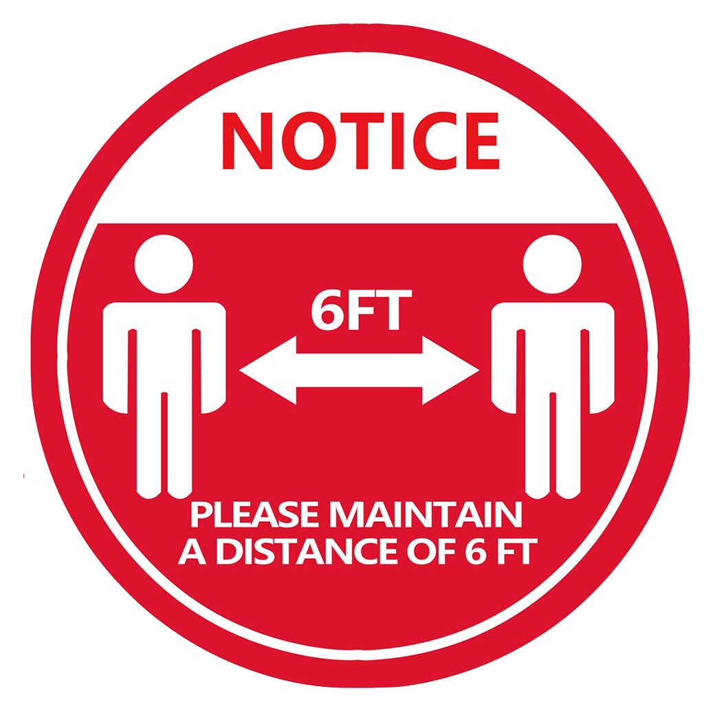 Stand Here Floor Sign Decal Sticker Keep 6ft in Be... – Vicedeal