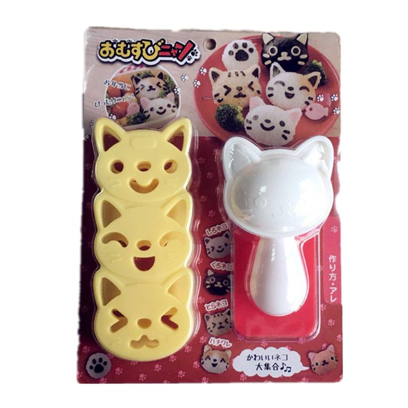 Cute Cat Onigiri Rice Ball Sushi Mold Decor Cutter... – Grandado