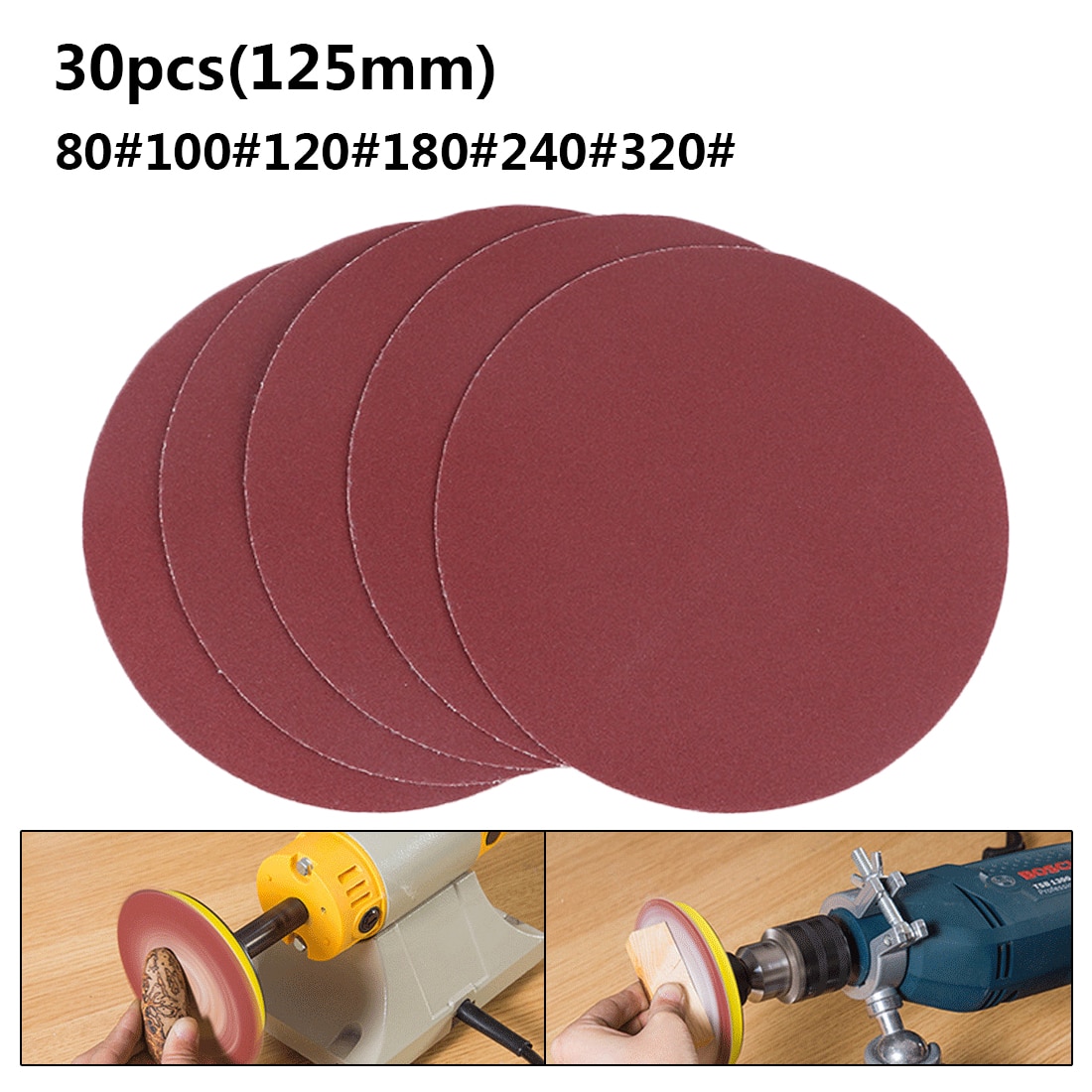 30pcs/set 5inch 125mm Round Sandpaper Disk Sand Sh... – Grandado