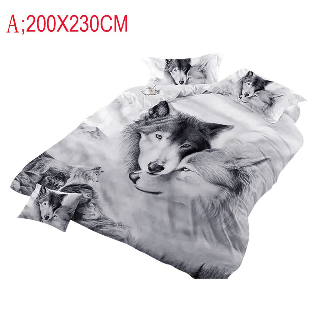 3D Comforter Bedding Sets Double Wolf Couples Kids... – Grandado