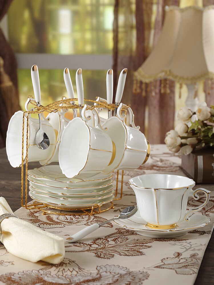 Gold Royal Classic Tea Cup Saucer Bone China Teacu... – Vicedeal