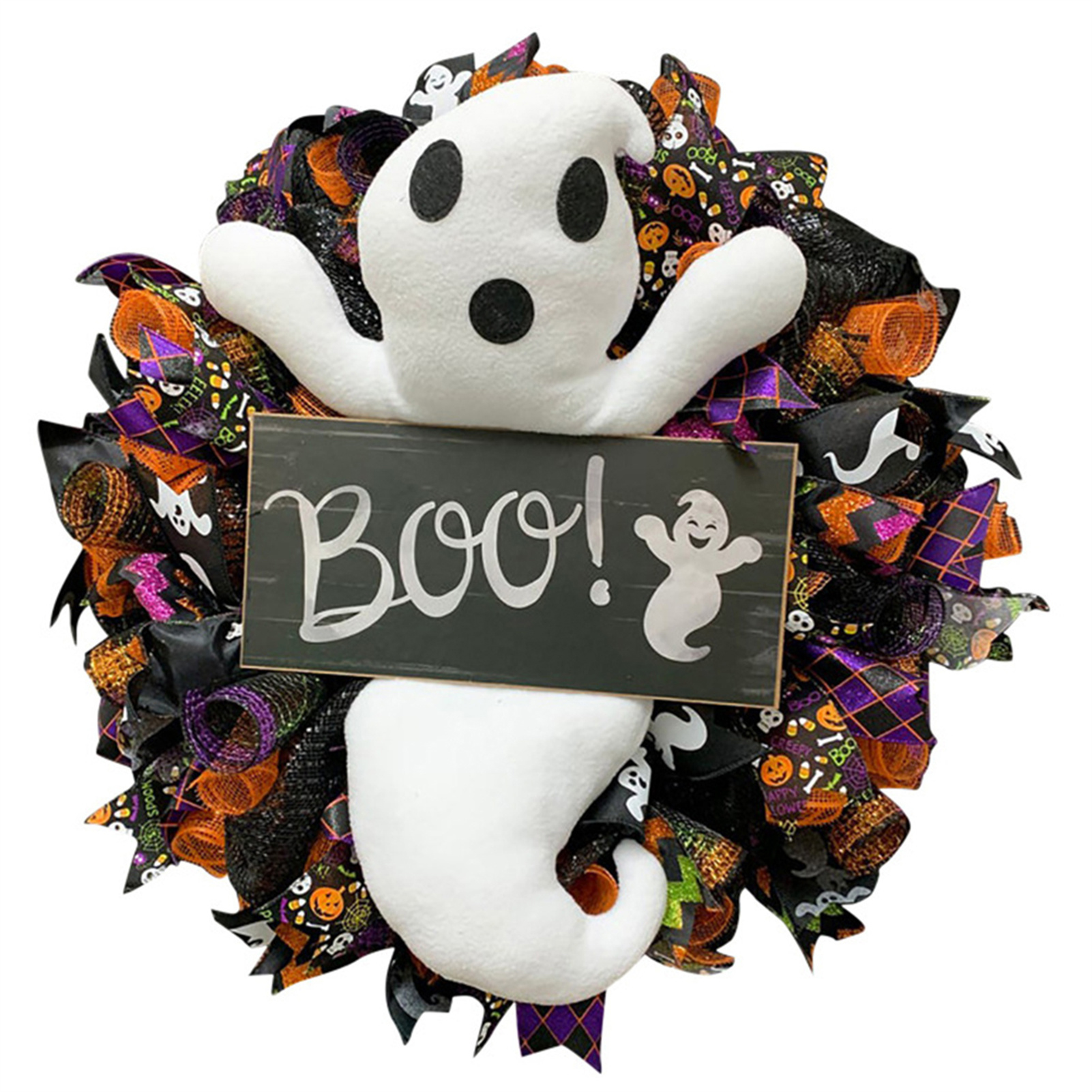 Halloween Voordeur Krans Boe Spook Krans Decoratie... – Grandado