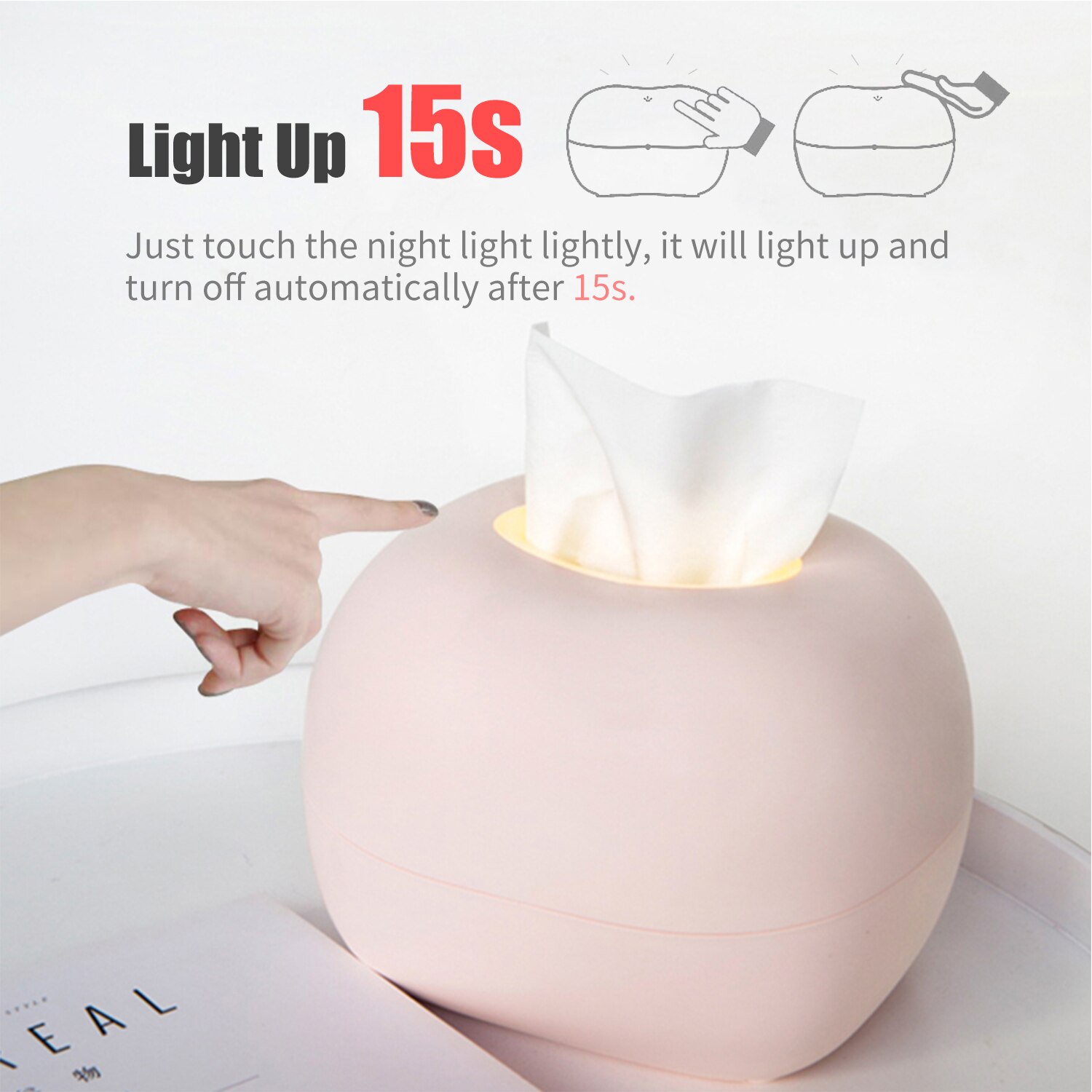 Bedroom Tissue Box Night Light Touch Control Night... – Grandado