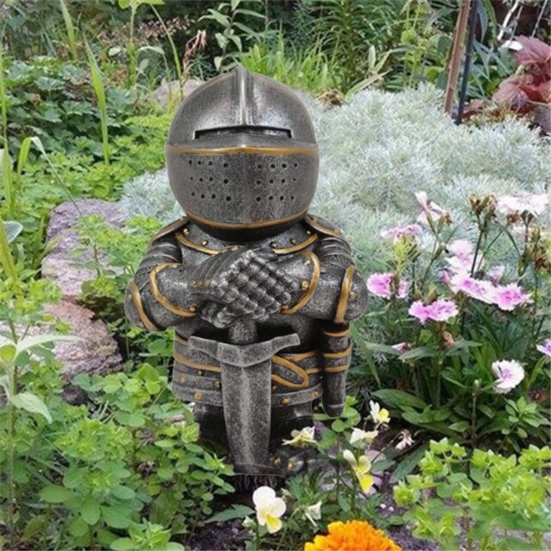 Garden Knight Statue Dwarf Protection Armor Miniat... – Grandado
