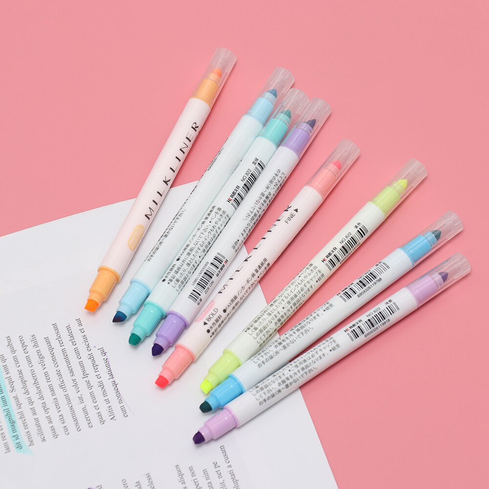 6/12PCS Cute Double Headed Fluorescent Pen Set Mil... – Grandado
