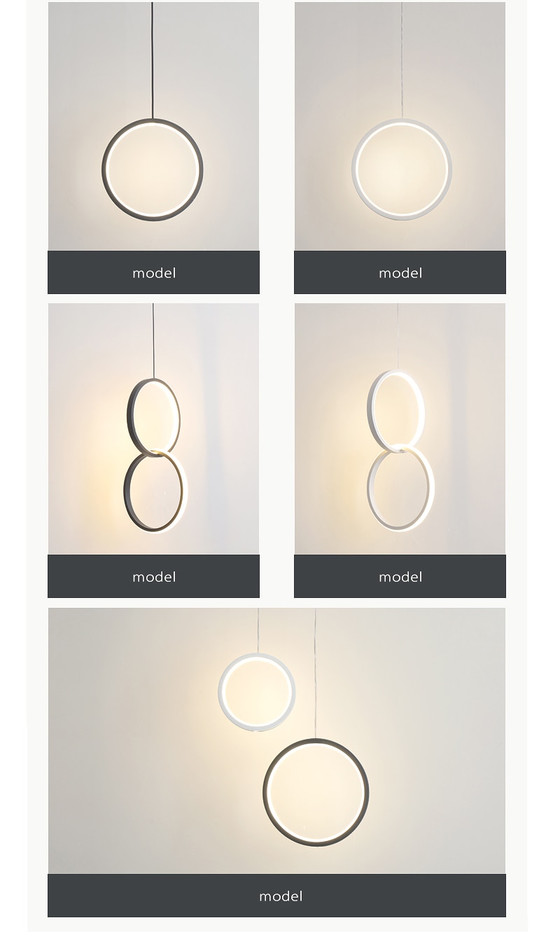 Ring pendant light minimalist /personality bedroom... – Grandado